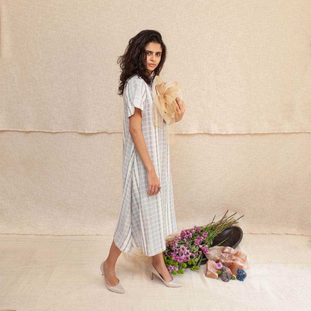Smokey Ash and White Sophie Outfit - Dress, Top & Pants – Chetna Bagga